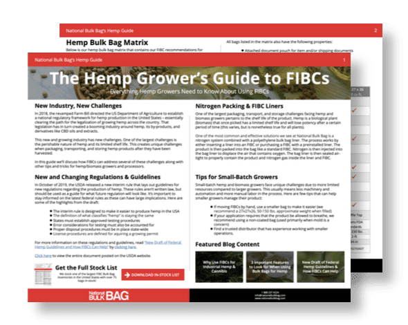 Hemp FIBC Bulk Bags - The Hemp Bulk Bag Experts - National Bulk Bag